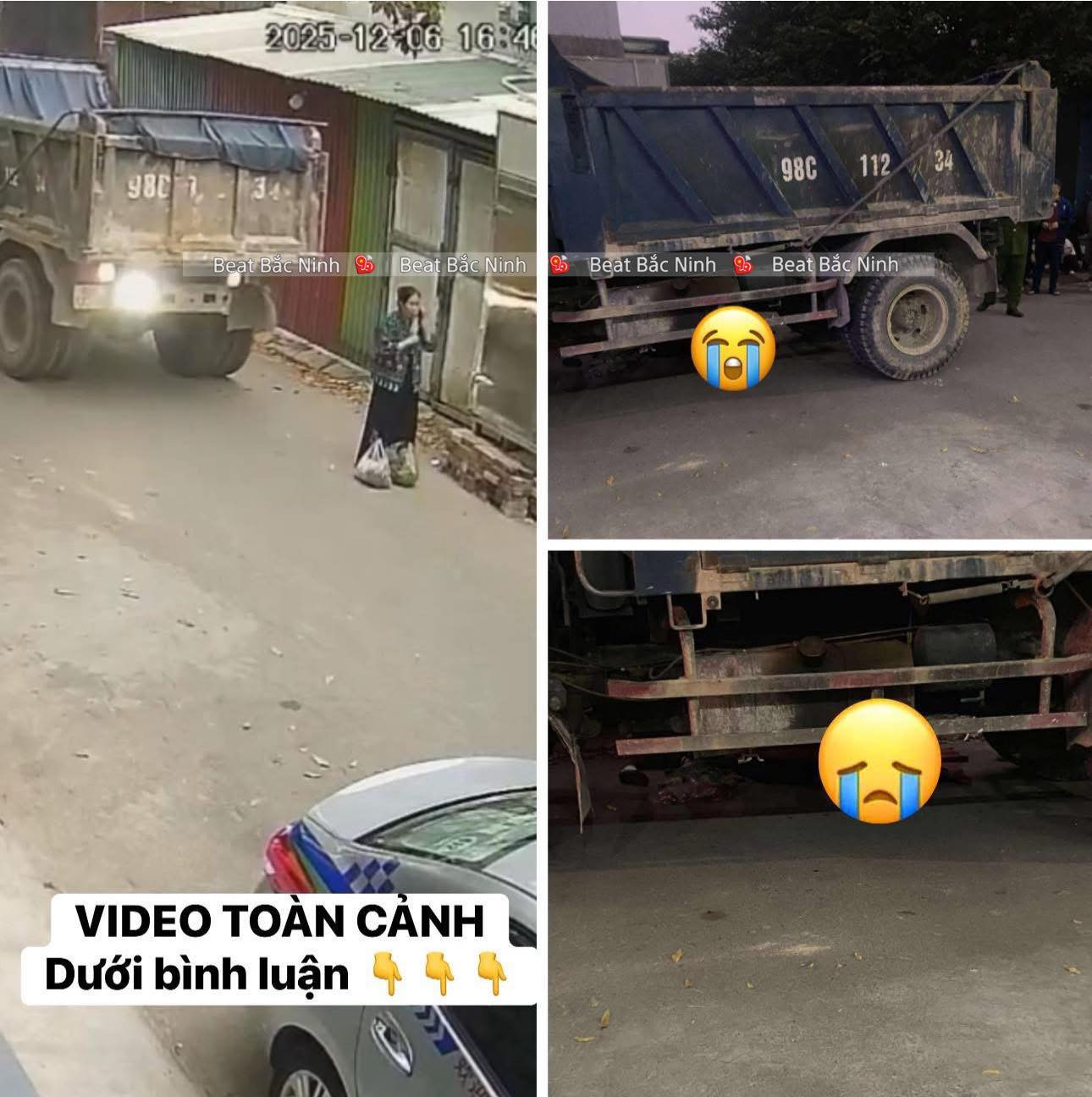 Võ Cường – Bắc Ninh: Thương tâm người phụ nữ đứng bên đường bị xe ben ...